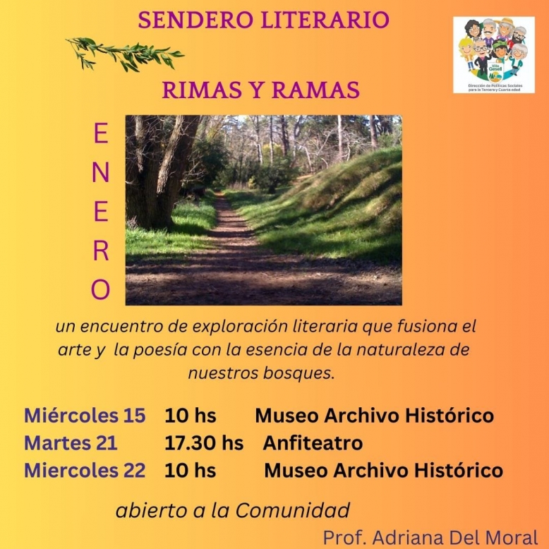 SENDERO LITERARIO: TALLER DE RIMAS Y RAMAS EN ENERO :: Gesell.gov.ar